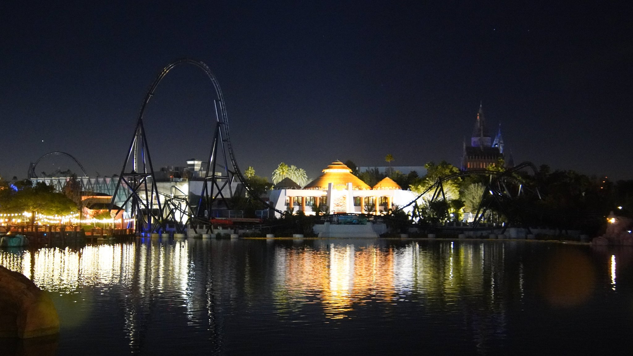 Sunset and Nighttime Photos of Jurassic World VelociCoaster