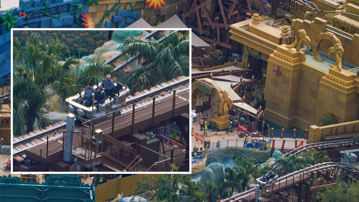 AERIAL PHOTO: Universal Orlando Team Members Test Ride Mine-Cart ...