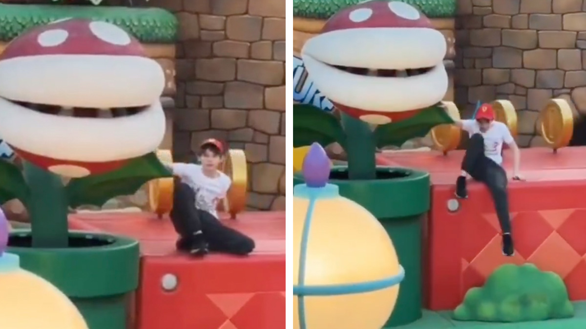 WATCH: Tweenager Climb on Super Nintendo World Props at Universal’s ...