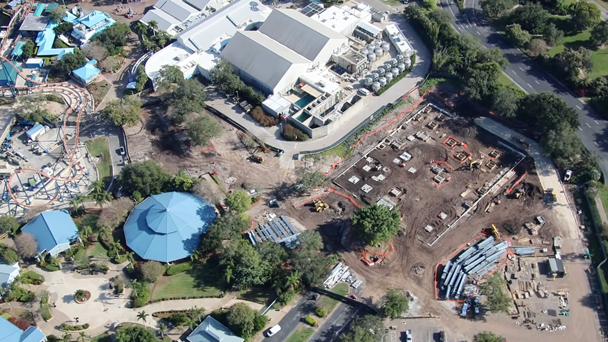 AERIAL VIDEO: SEAQuest: Legends of the Deep Construction Site in ...