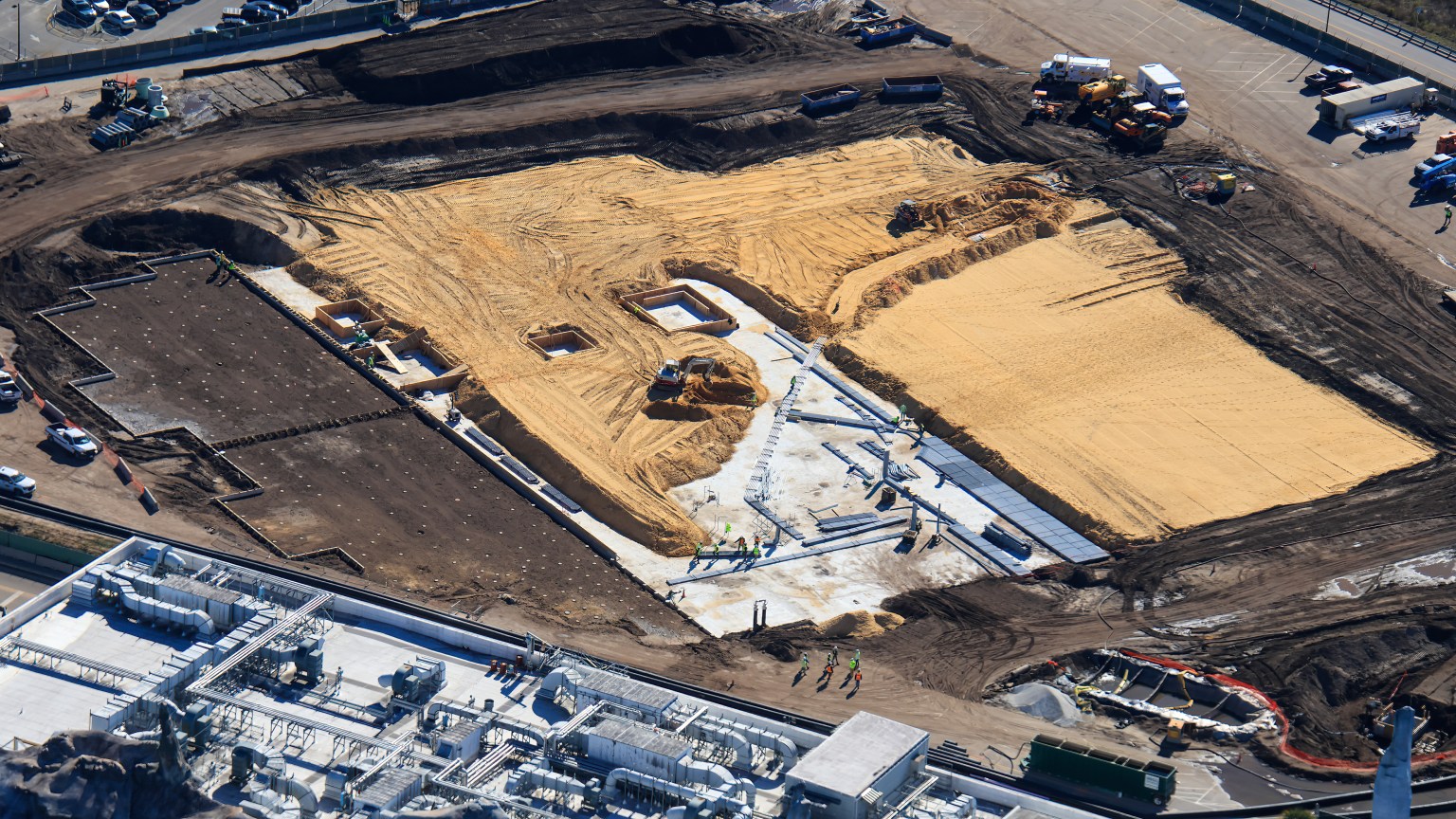 New Aerial Photos Show Construction Progress of Monstropolis Roller ...