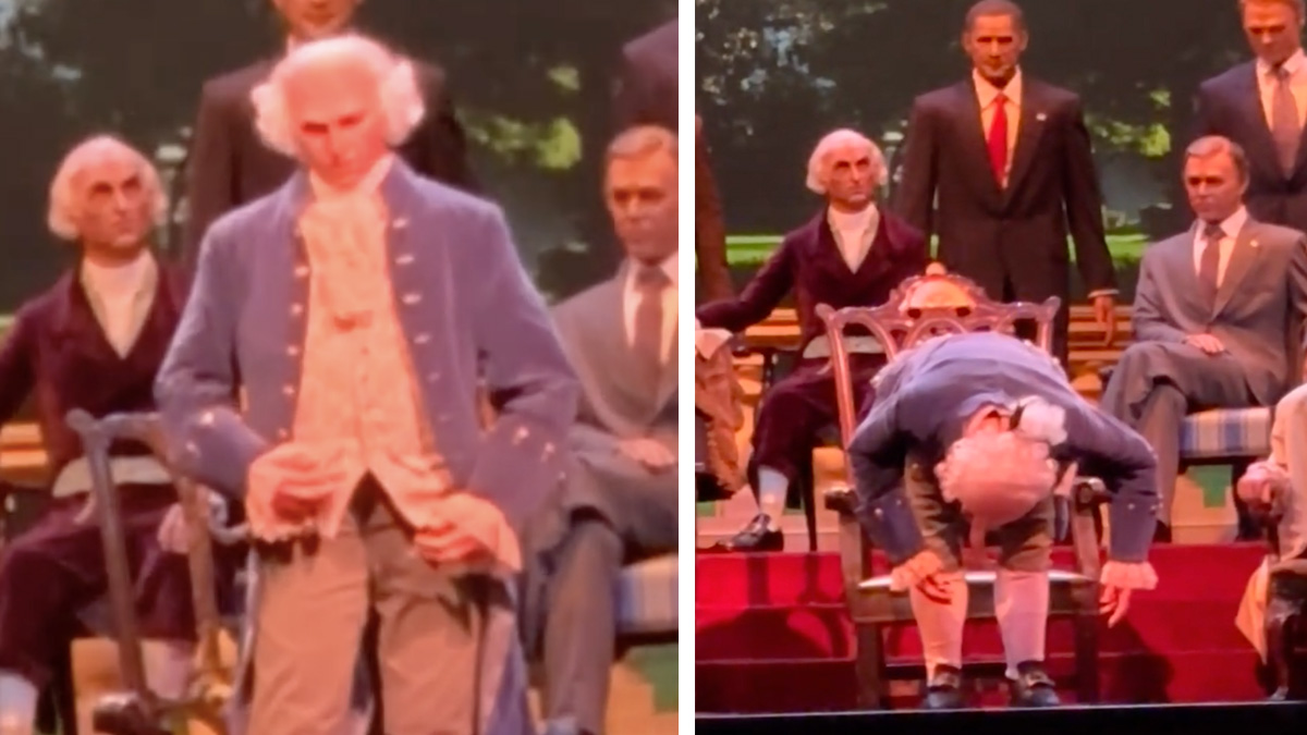 George Washington Audio-Animatronic Malfunctions During New Years Eve ...