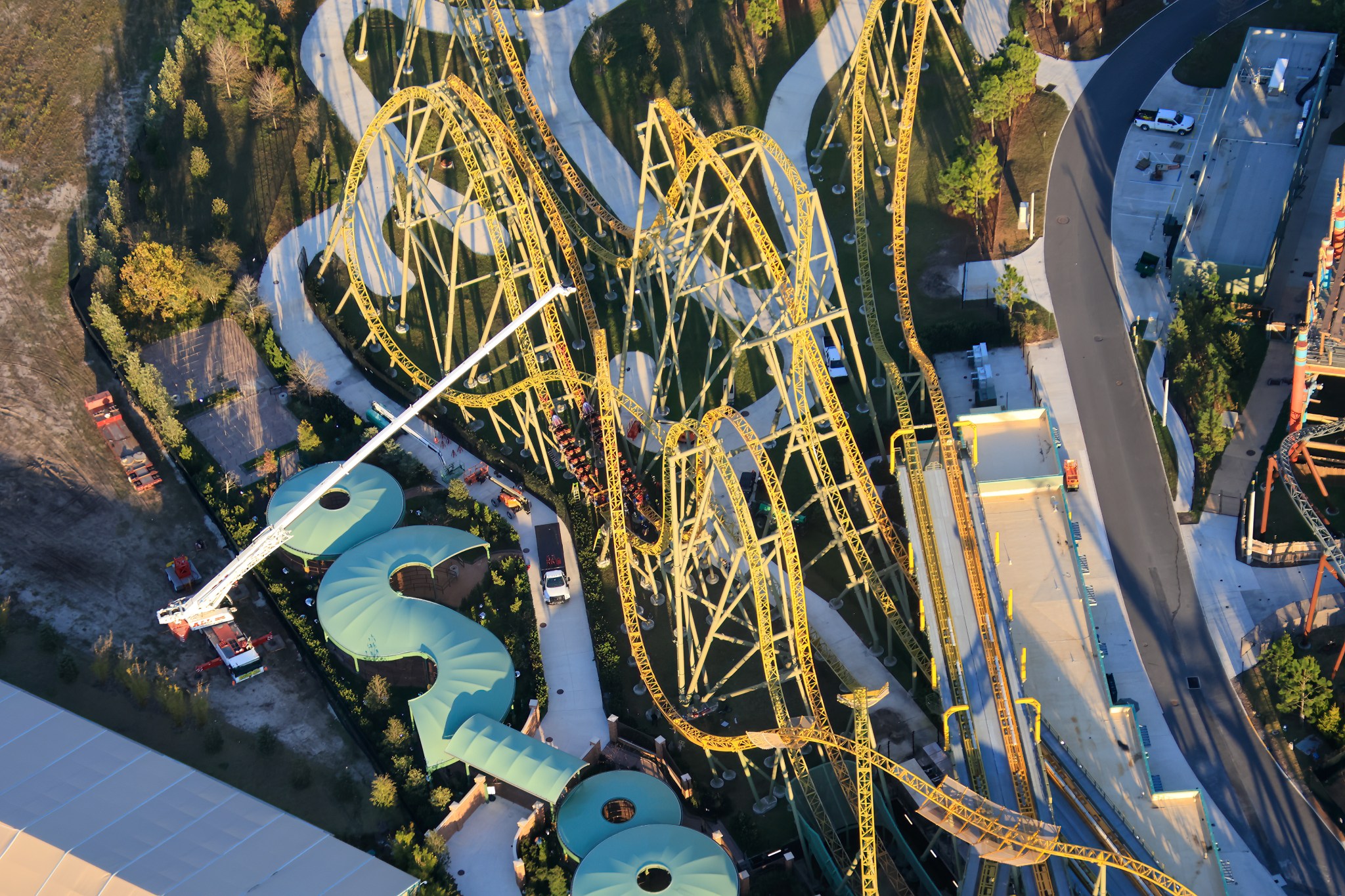 AERIAL PHOTOS: Valleyed Stardust Racers Trains at Universal’s Epic Universe