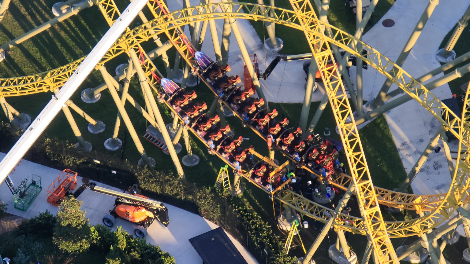 AERIAL PHOTOS: Valleyed Stardust Racers Trains at Universal’s Epic Universe