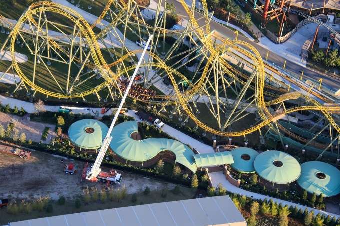 AERIAL PHOTOS: Valleyed Stardust Racers Trains at Universal’s Epic Universe